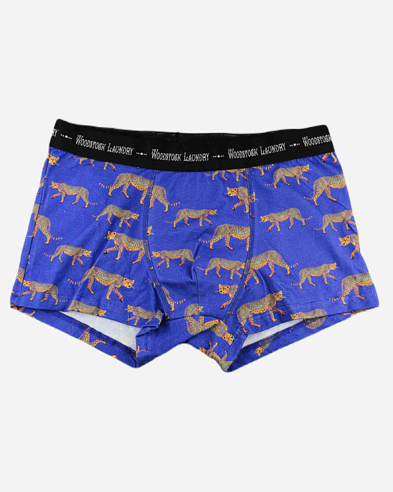 Men's Blue Boxer Briefs - Blue Cheetah | Woodstock Laundry EU